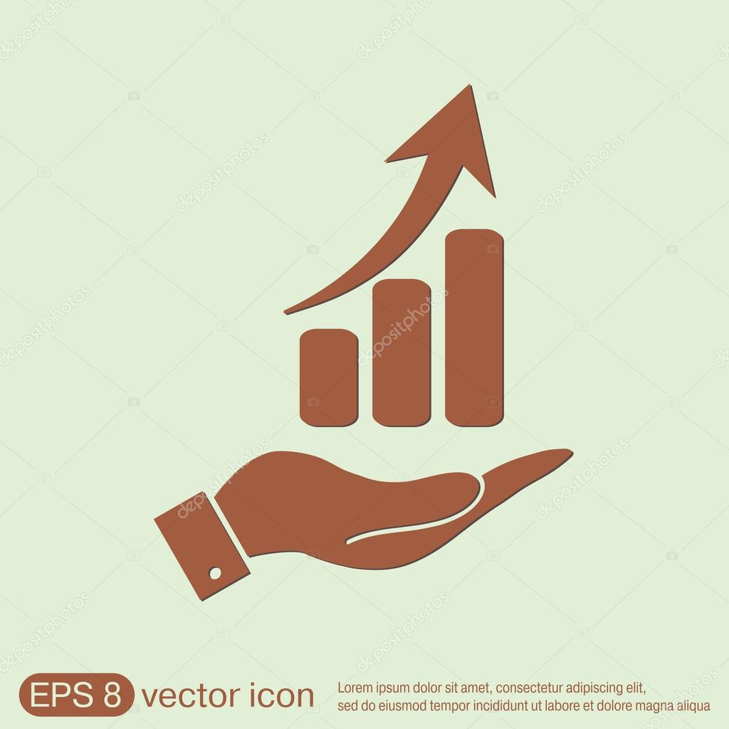 Hand holding chart diagram figure. Stock Vector by ©Little_cuckoo 74348387