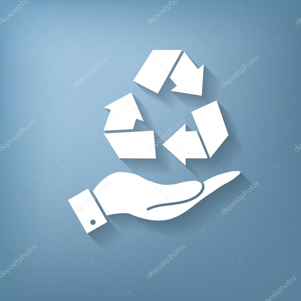 Hand holding recycle symbol Stock Vector by ©Little_cuckoo 75558817