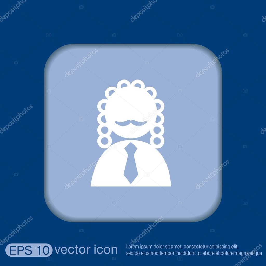 Juiz ícone avatar. símbolo de justiça Vetor de ©Little_cuckoo 77495104