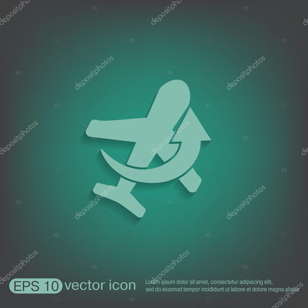 Airplane symbol icon Stock Vector by ©Little_cuckoo 78068056
