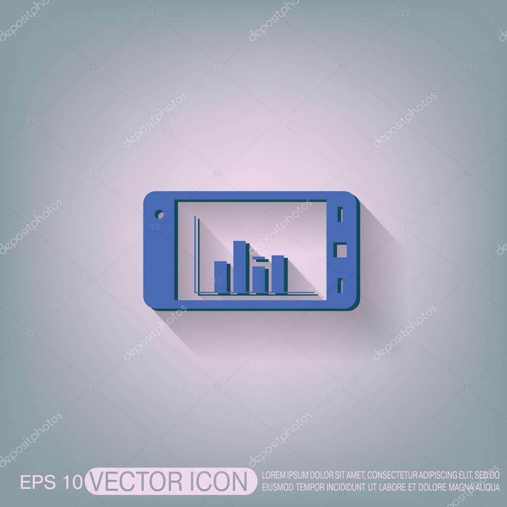 Smartphone with diagram icon Stock Vector by ©Little_cuckoo 78559898