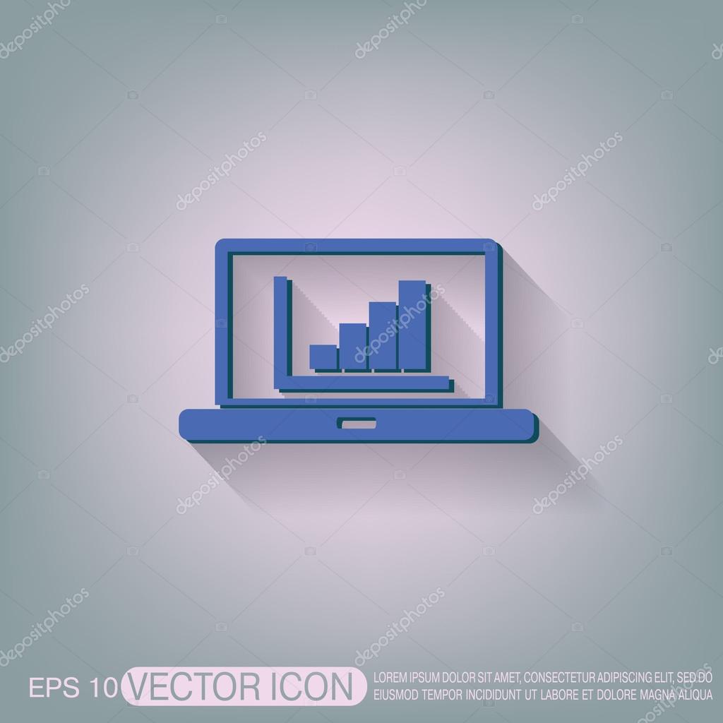 Laptop with symbol diagram Stock Vector by ©Little_cuckoo 78560834