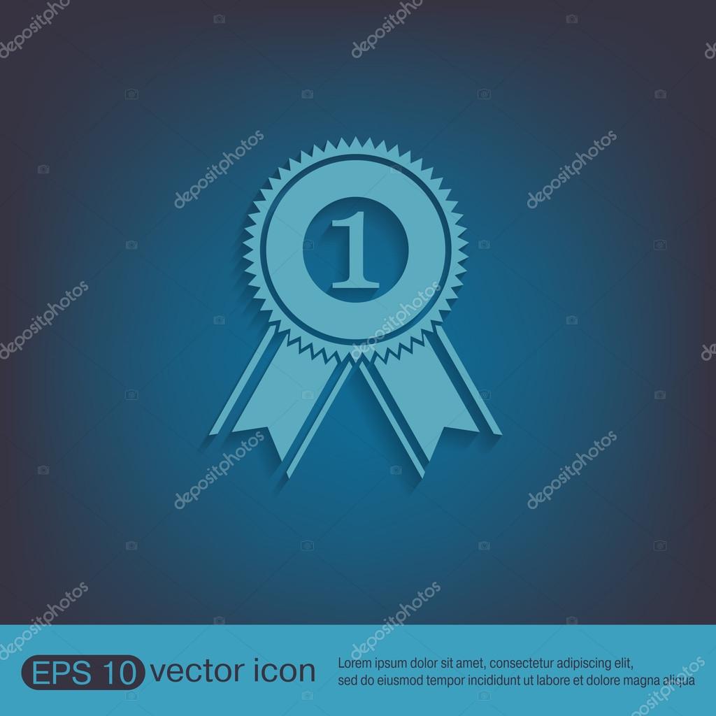 Primer lugar cinta roseta icono . Vector de stock por ©Little_cuckoo ...