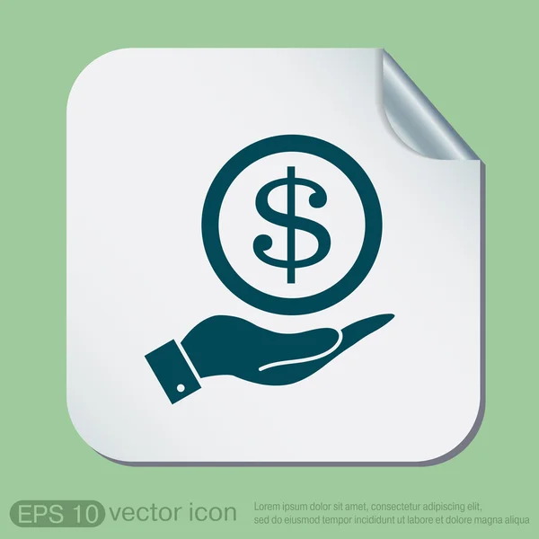 Hand holding Dollar bill symbol Stock Vector Image by ©Little_cuckoo #88503300
