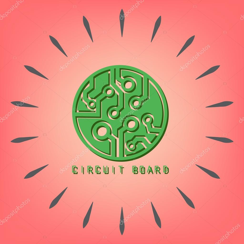Circuit board sign icon. Stock Vector by ©Little_cuckoo 79974978