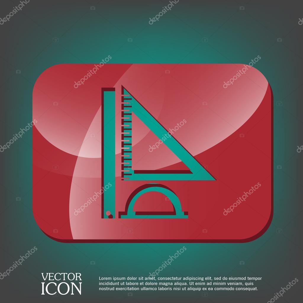 Ruler, protractor, triangle — Stock Vector © Little_cuckoo #80643310