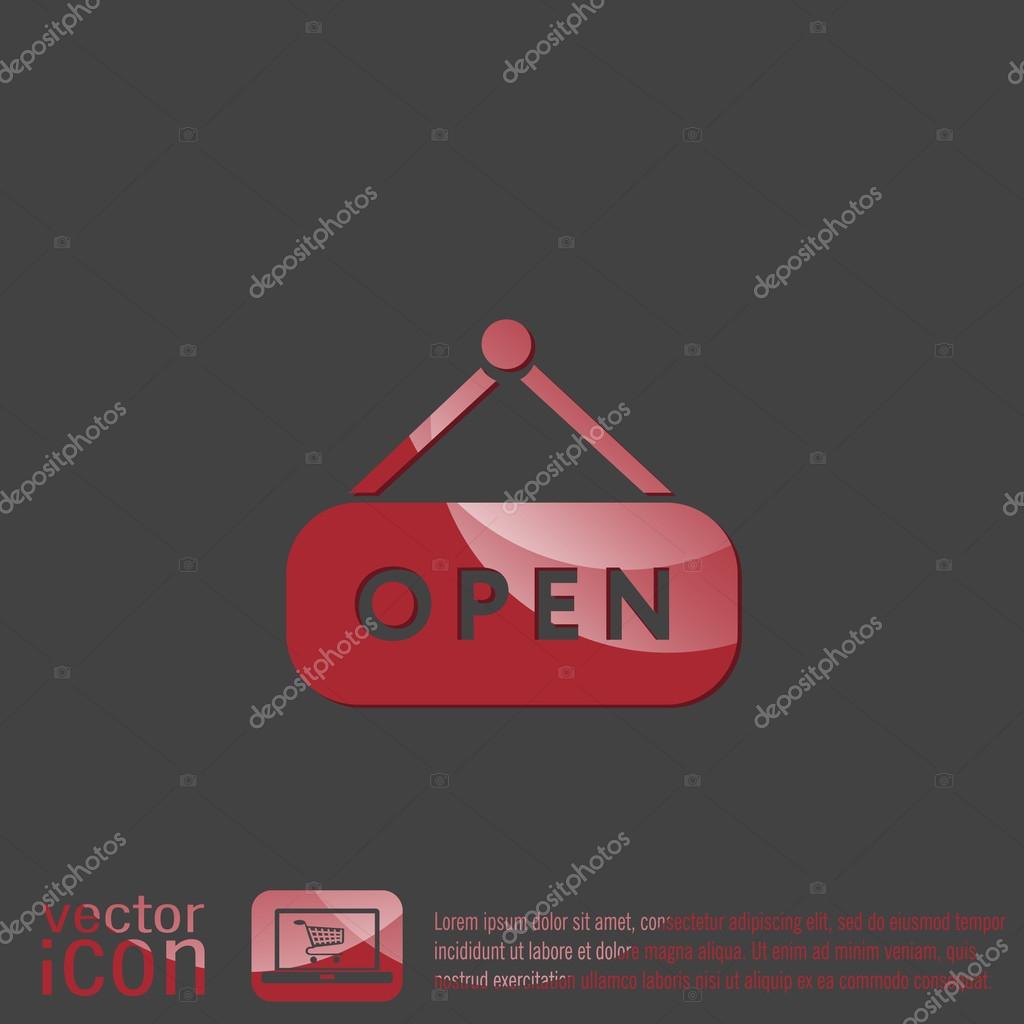 Open label sign Stock Vector by ©Little_cuckoo 81471320