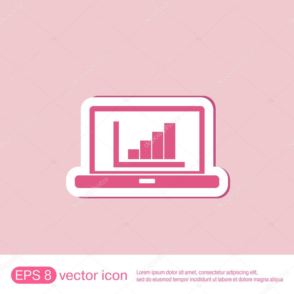 Image vectorielle Ordinateur portable avec diagramme de symbole par ...