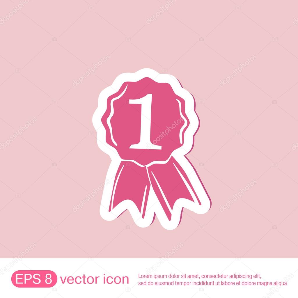First place ribbon rosette icon. Stock Vector by ©Little_cuckoo 82391722