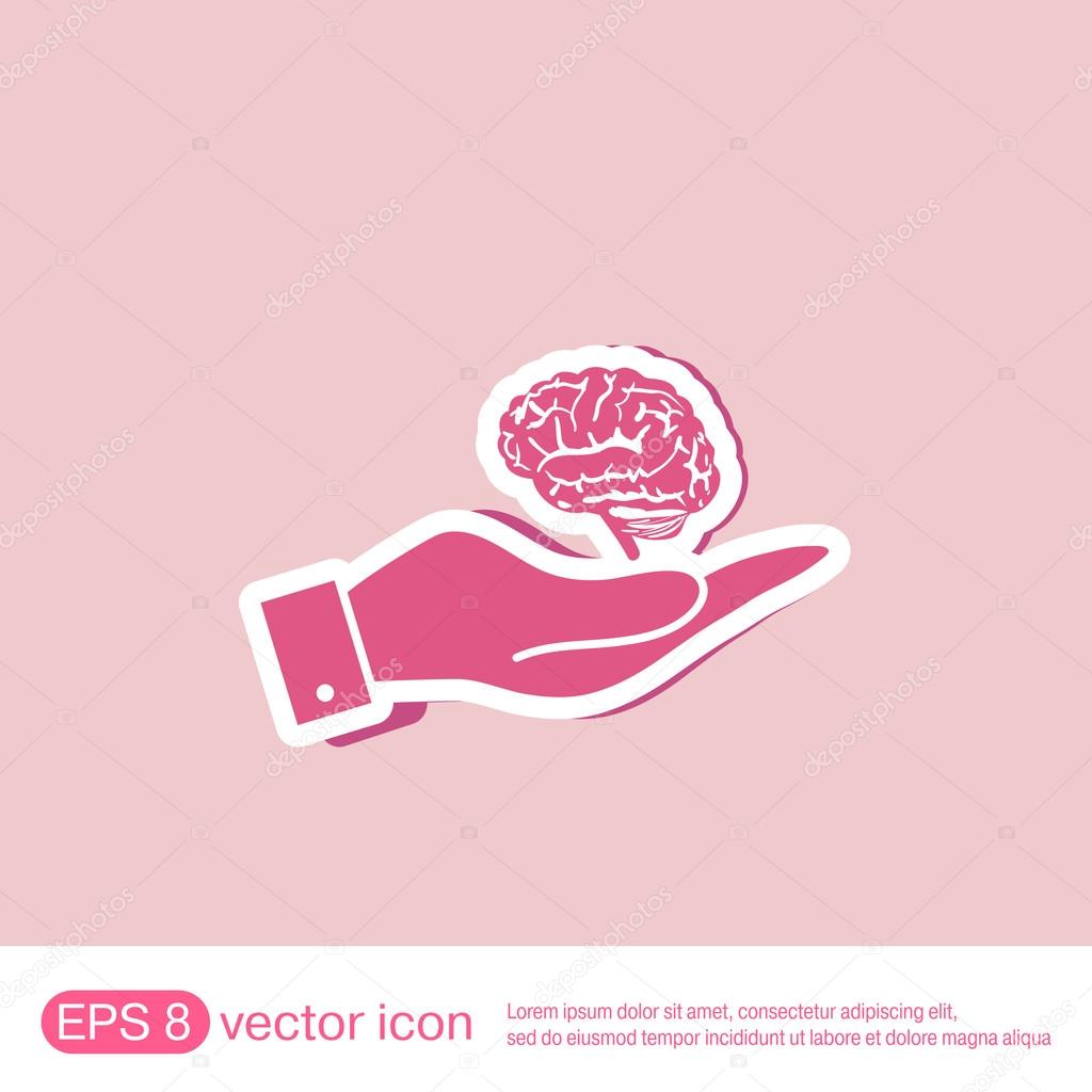 Hand holding Brain. Stock Vector by ©Little_cuckoo 82393818