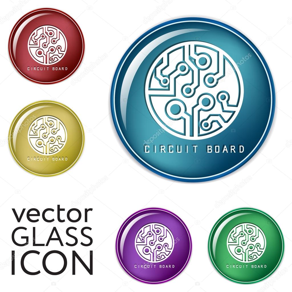 Circuit board sign icons Stock Vector by ©Little_cuckoo 83580536