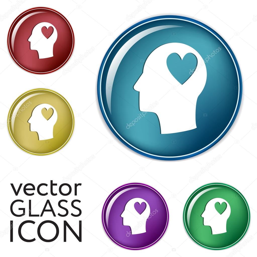 Man and his mind about heart symbol Stock Vector by ©Little_cuckoo 83580984