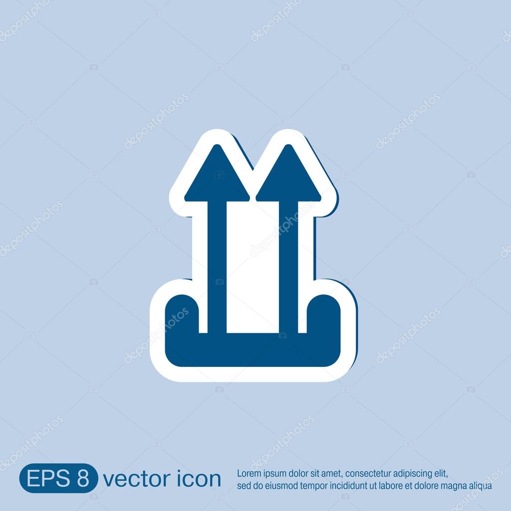 Símbolo frágil, seta para cima Vetor de stock de ©Little_cuckoo 83584454