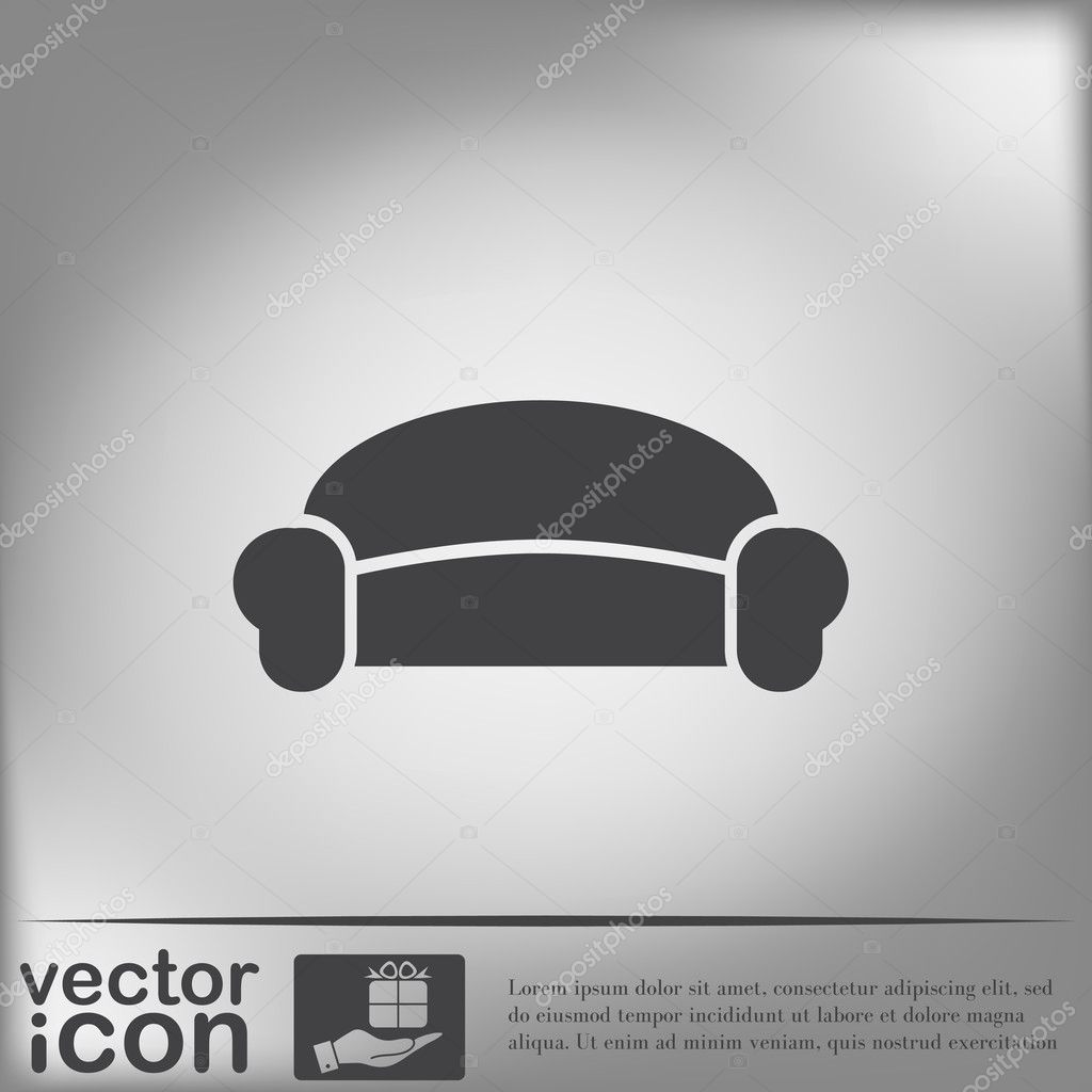 Sofa icon symbol furniture Stock Vector by ©Little_cuckoo 87047020