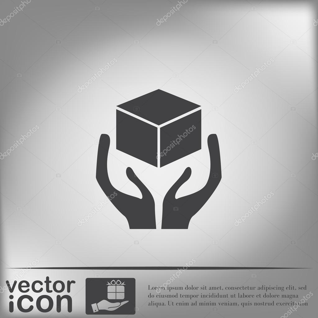 Hands holding box logistic icon Stock Vector by ©Little_cuckoo 87048972