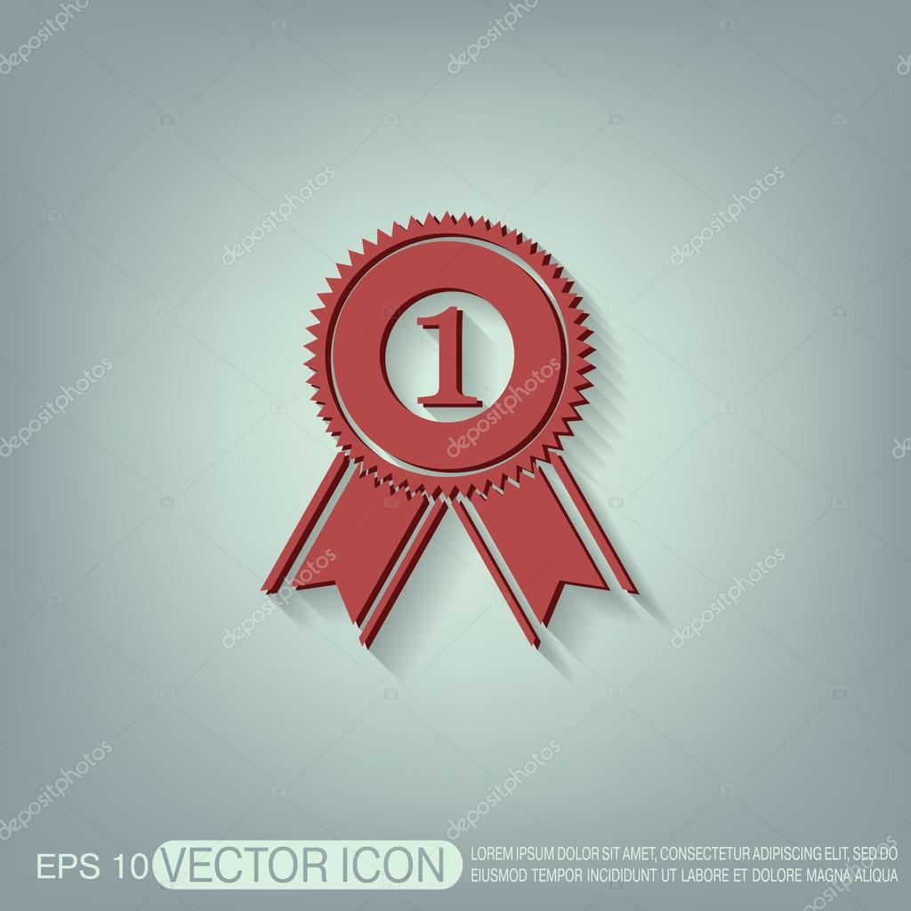 Primer lugar cinta roseta icono Vector de stock por ©Little_cuckoo 88502792