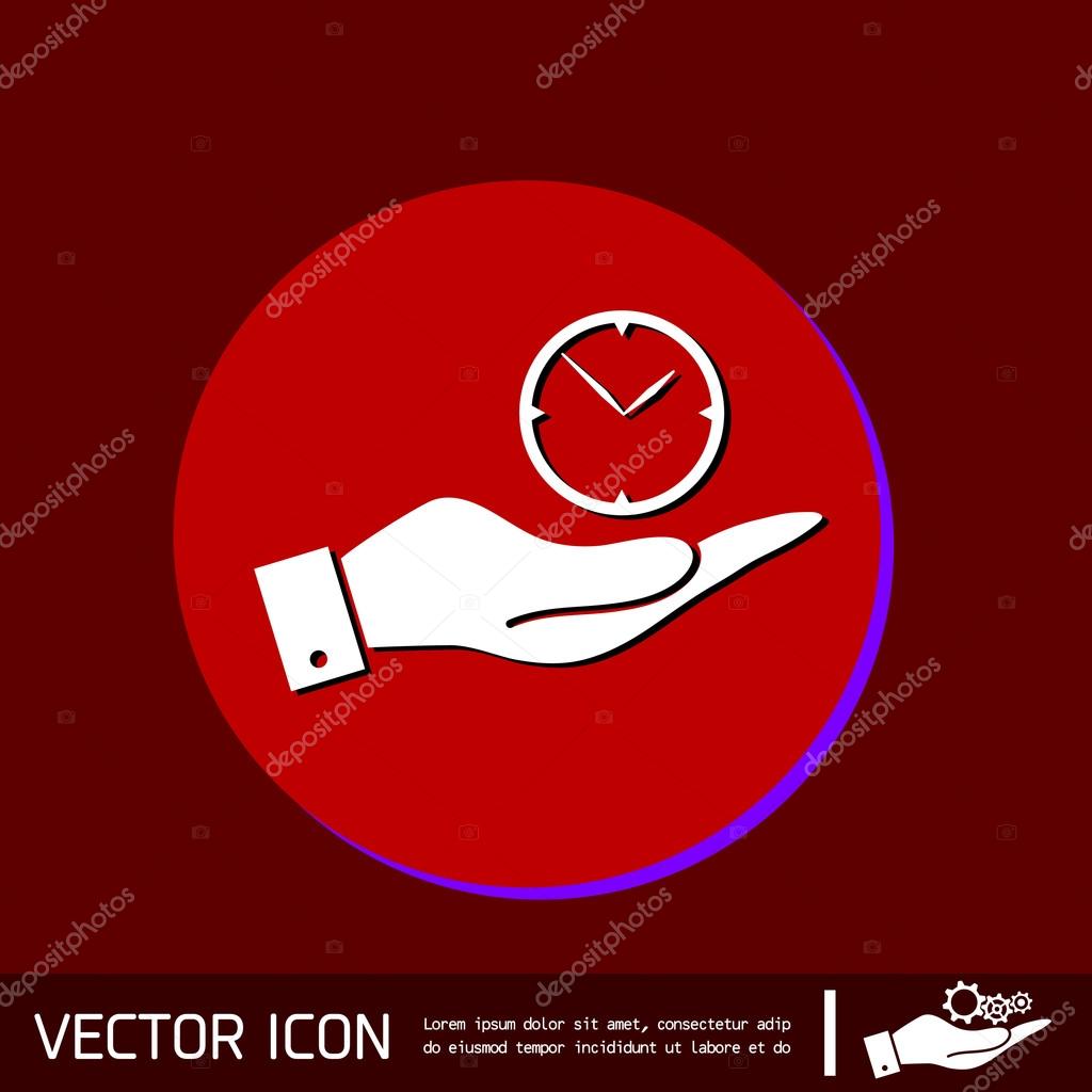 Hand holding clock Stock Vector by ©Little_cuckoo 88503698