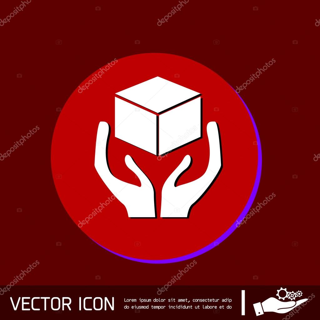 Hands holding box logistic icon Stock Vector by ©Little_cuckoo 88503714