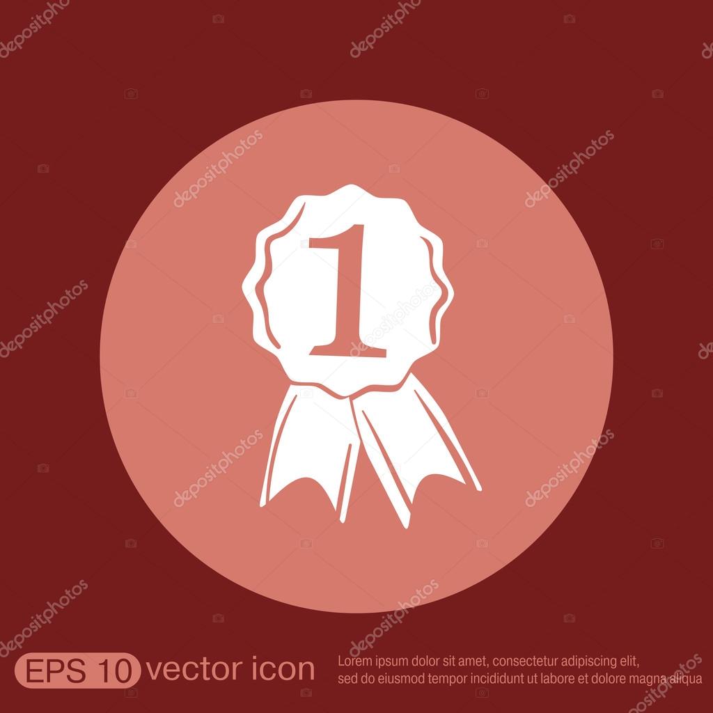 Primer lugar cinta roseta icono Vector de stock #88504150 de ©Little_cuckoo