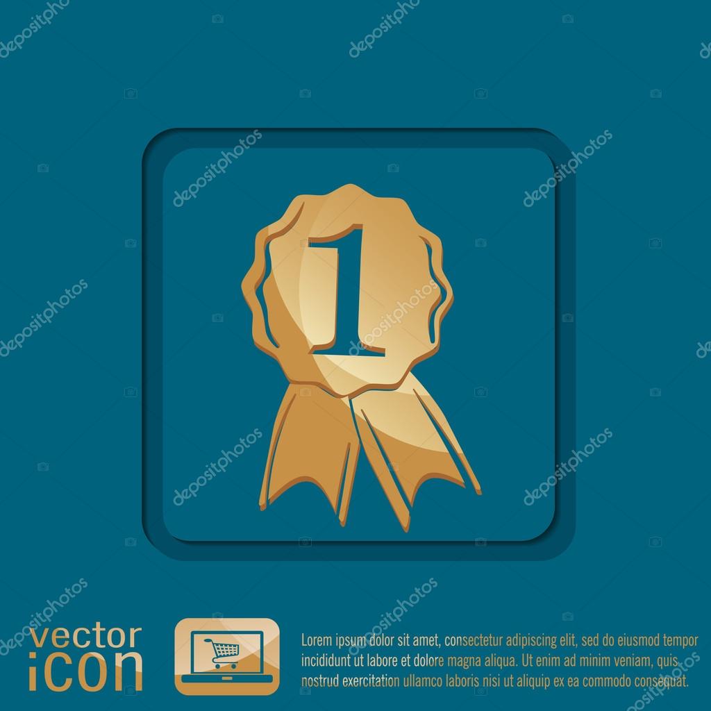 Primer lugar cinta roseta icono Vector de stock #89277756 de ©Little_cuckoo