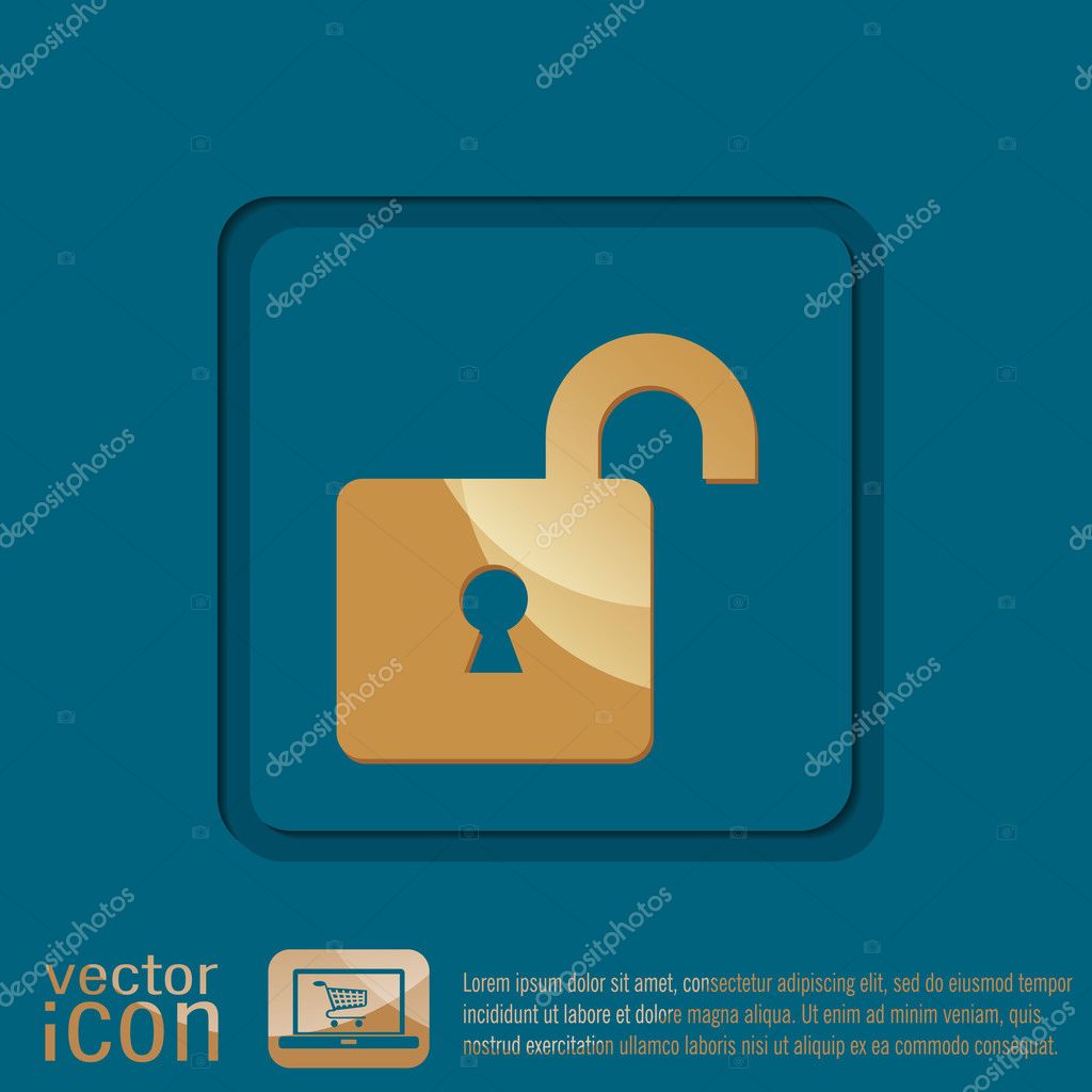 Icono del botón de candado Vector de stock #89278074 de ©Little_cuckoo