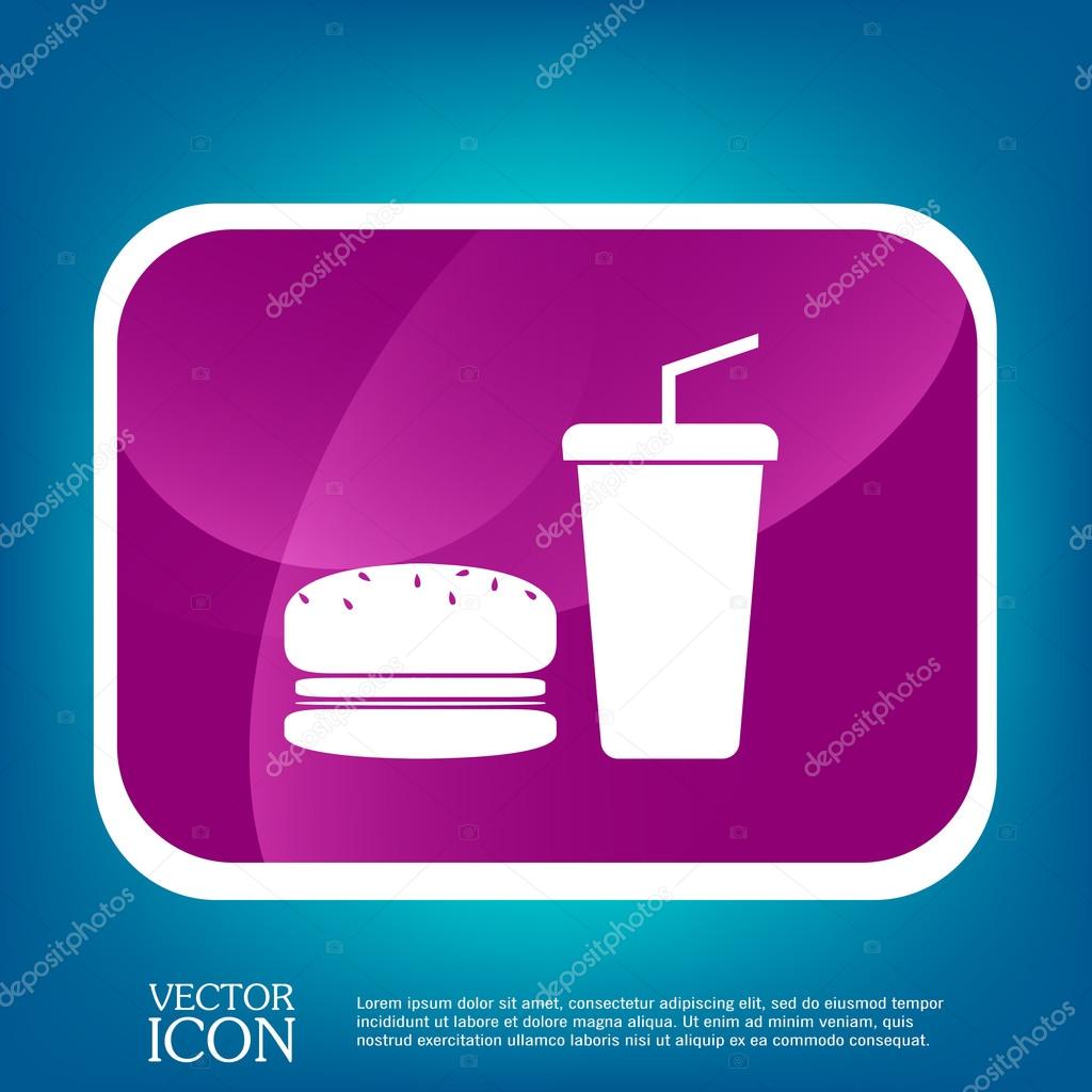 Burger and paper cup symbol Stock Vector Image by ©Little_cuckoo #91975526