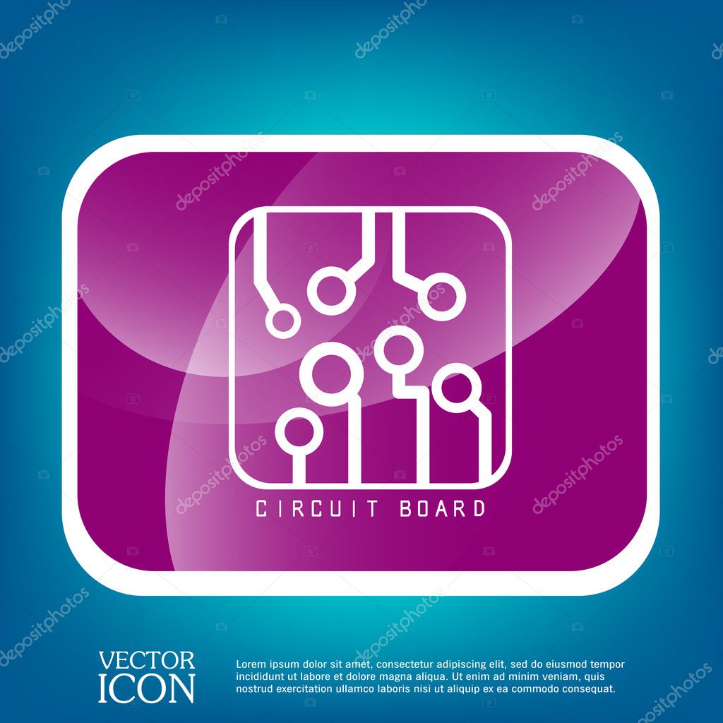 Circuit board sign icon Stock Vector by ©Little_cuckoo 91979038