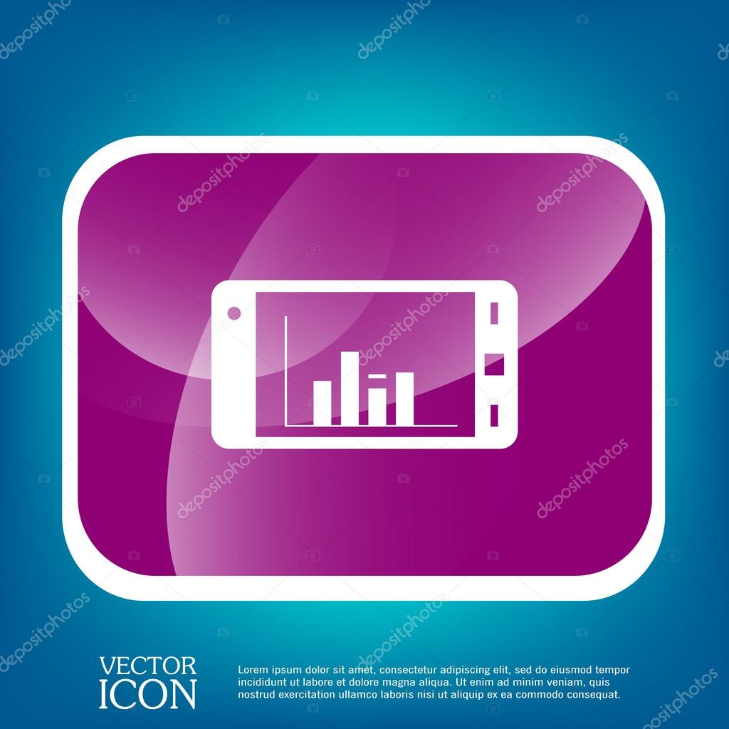 Smartphone with diagram icon Stock Vector Image by ©Little_cuckoo #91979808