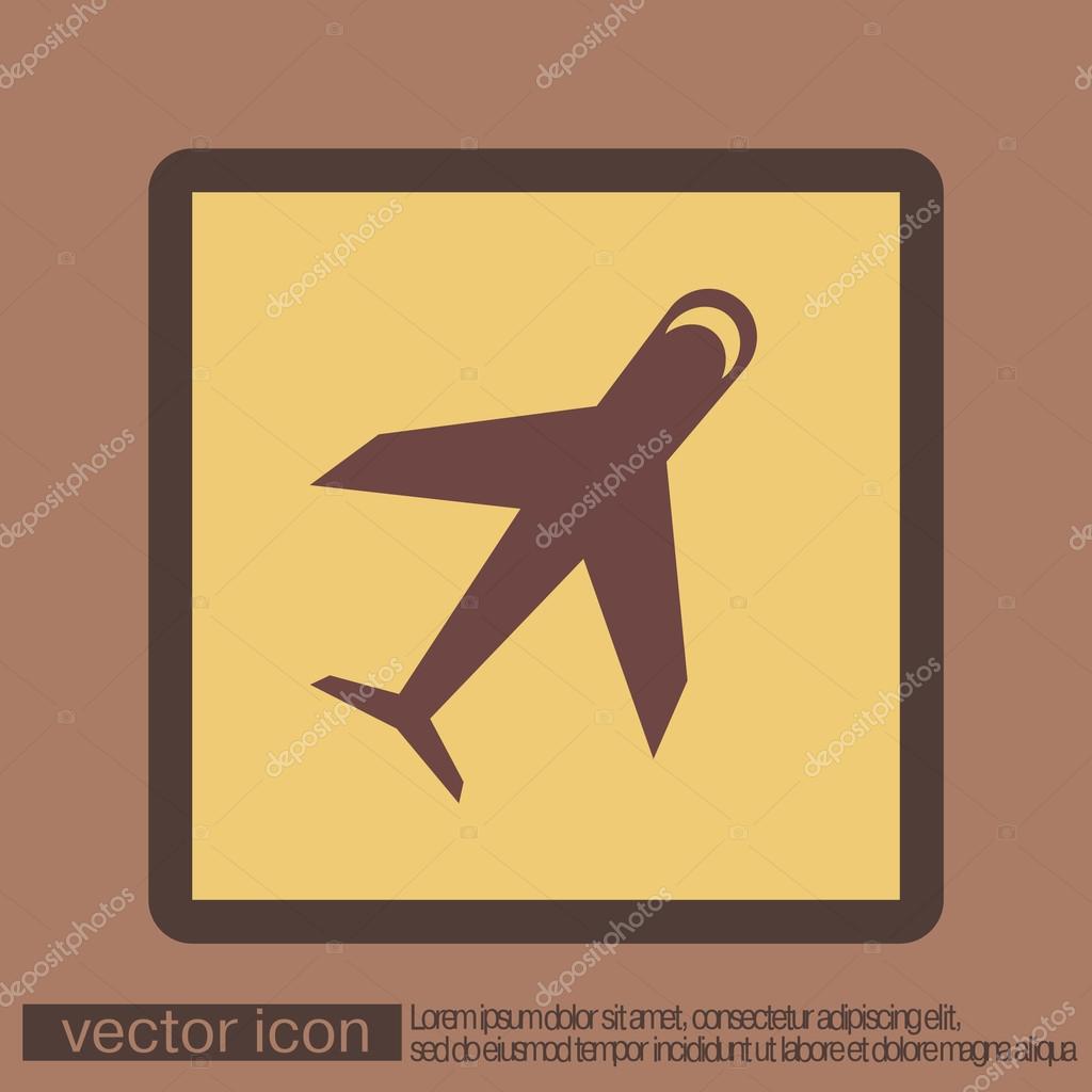 Airplane symbol icon Stock Vector by ©Little_cuckoo 94514356
