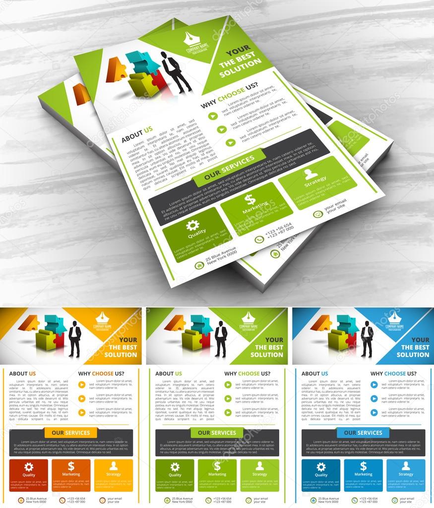 Corporate Flyer in 3 Colors Stock Vector Image by ©grki #109862880