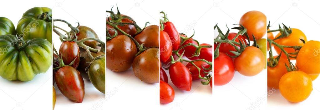 Colorful tomatoes collage Stock Photo by ©karissaa 112250820