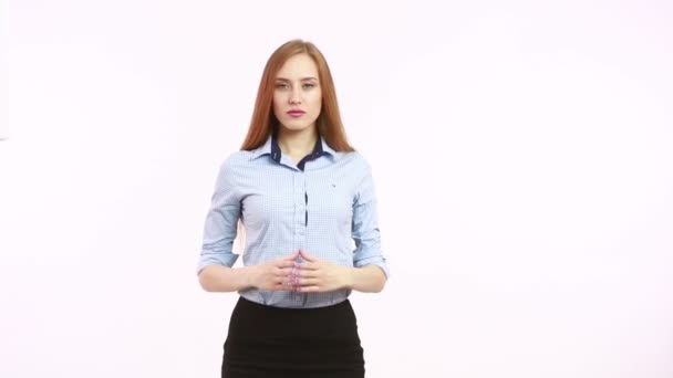 Women gesture of seduction, preening. girl in blous. Isolated on white ...