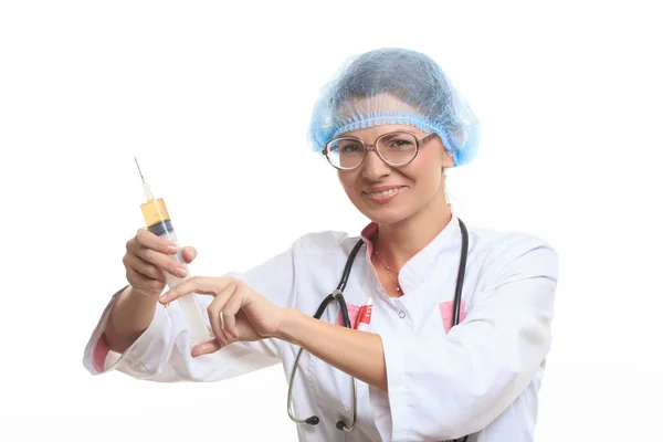 Evil doctor with big syringe Stock Photo by ©kopitin 86833748