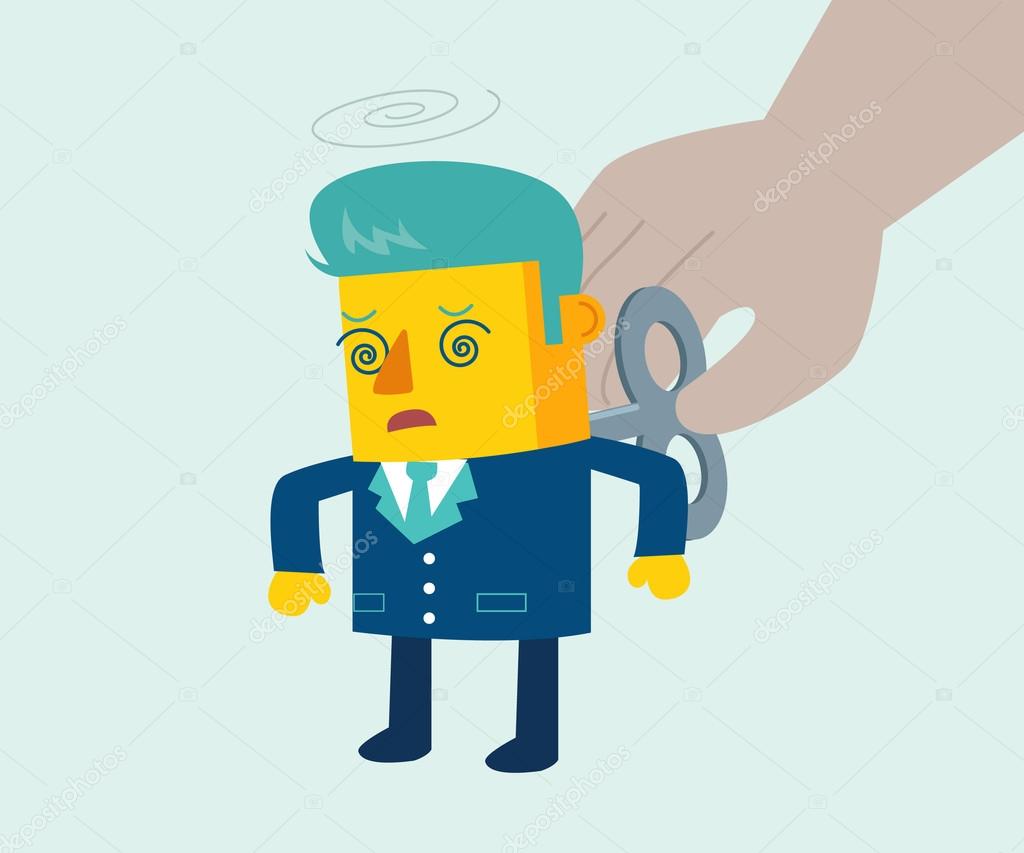 Winding up the Business Man Stock Vector by ©nopstudio 70625737