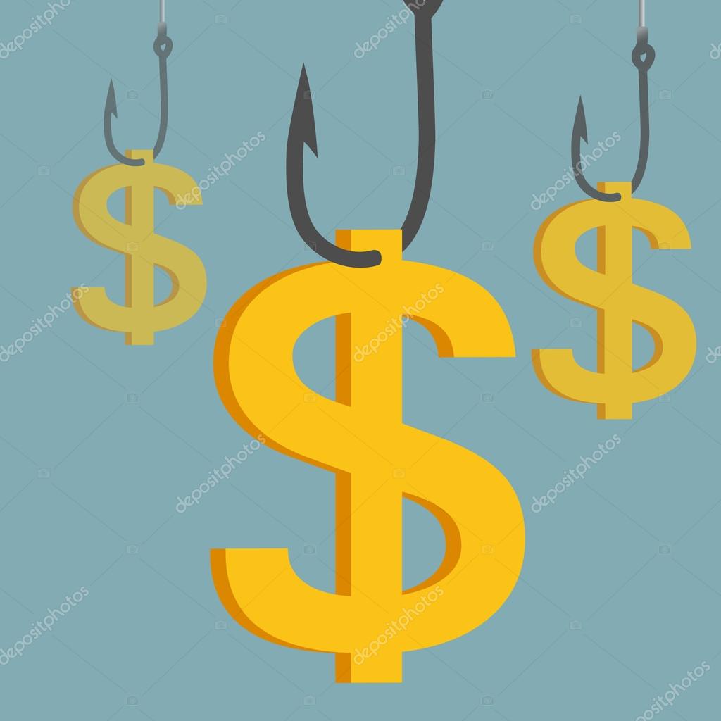 Money fishing hook Stock Vector by ©nopstudio 70627201