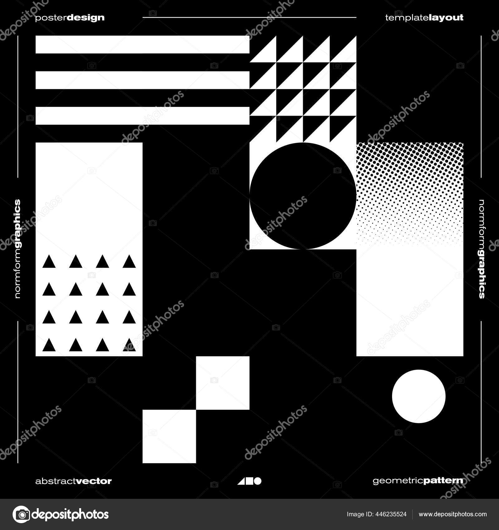 Brutalism Inspired Graphic Design Vector Poster Cover Layout Made ...