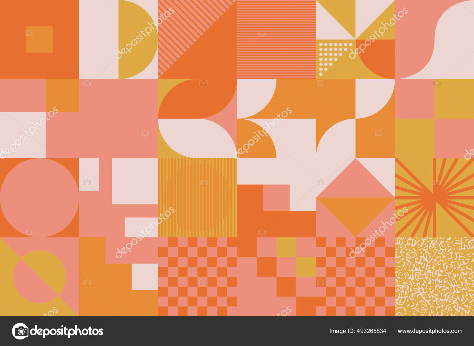 Geometric Artwork Design Simple Shapes Figures Abstract Pattern ...