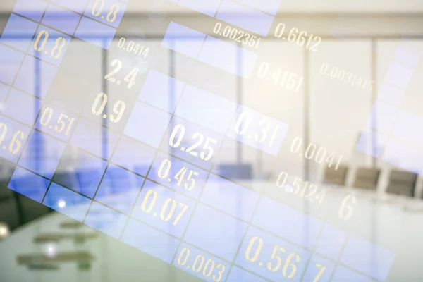 Double exposure of abstract virtual statistics data hologram on a ...