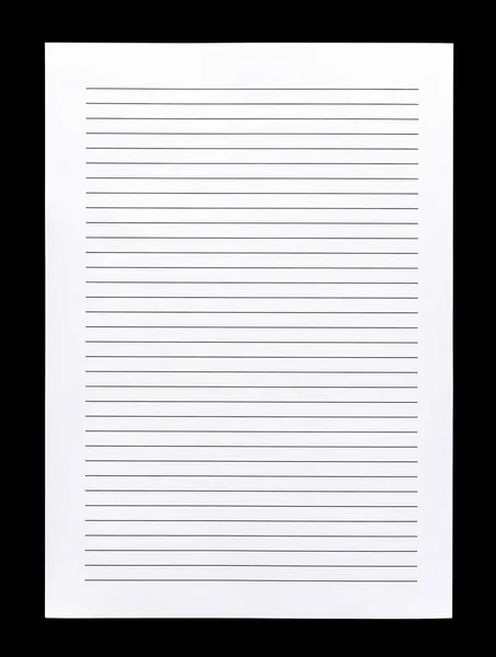 White lined paper isolated on black background Stock Photo by ...