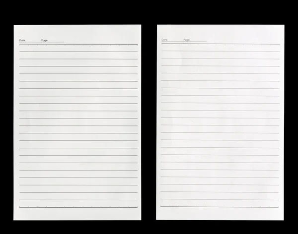 White lined paper isolated on black background Stock Photo by ...