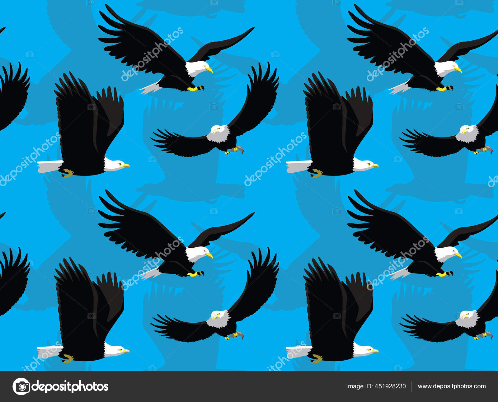 Bald Eagle Flying Cartoon Seamless Wallpaper Stock Illustration by ...