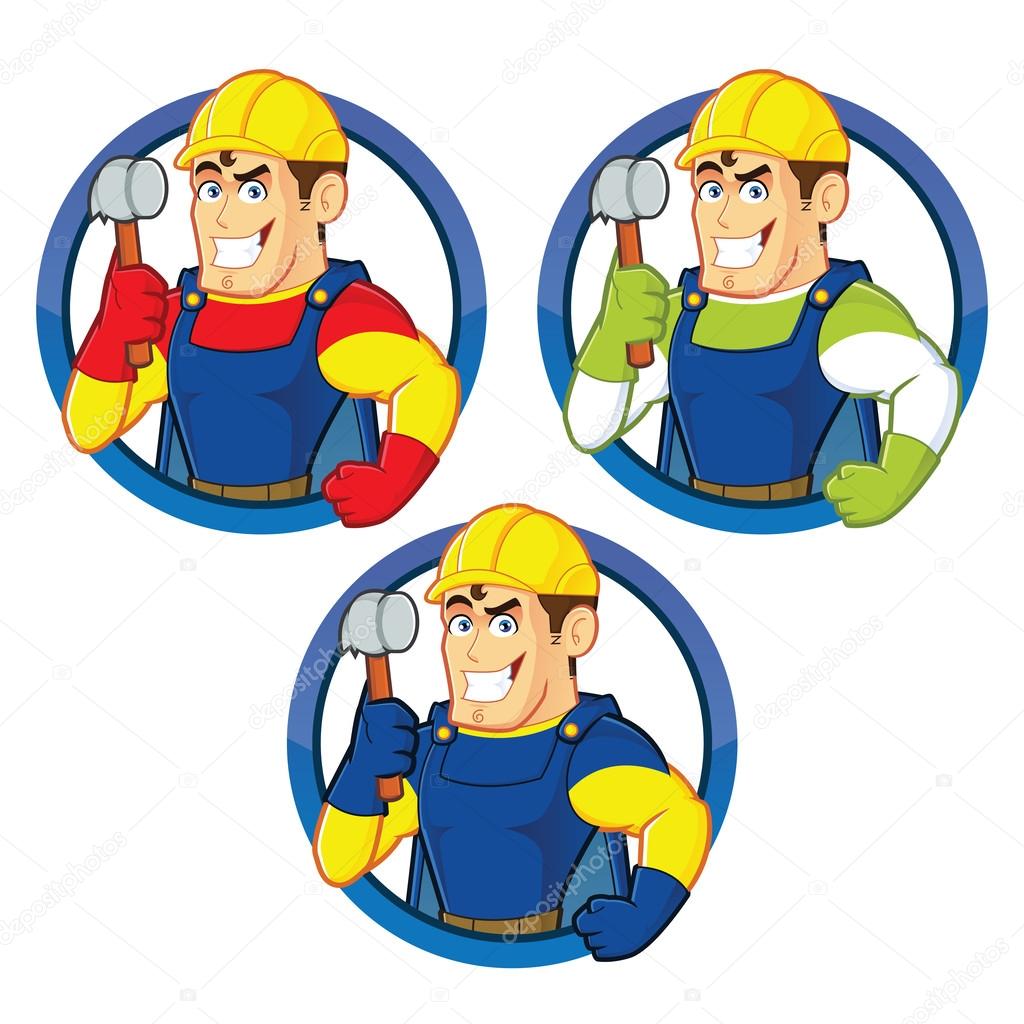 Superhero construction guy holding a hammer Stock Vector by ©sundatoon ...