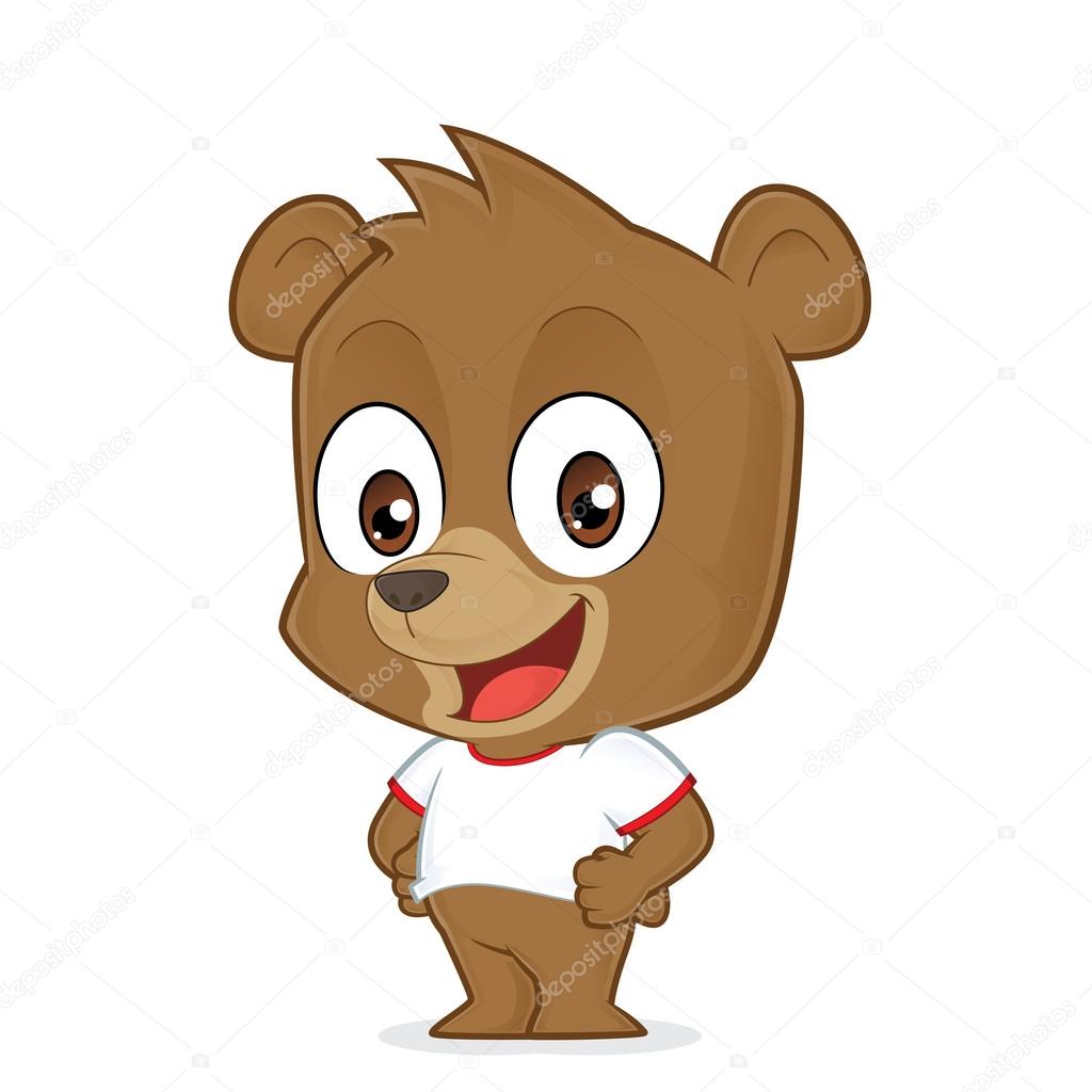 Bear wearing a white t shirt Stock Vector by ©sundatoon 81441320