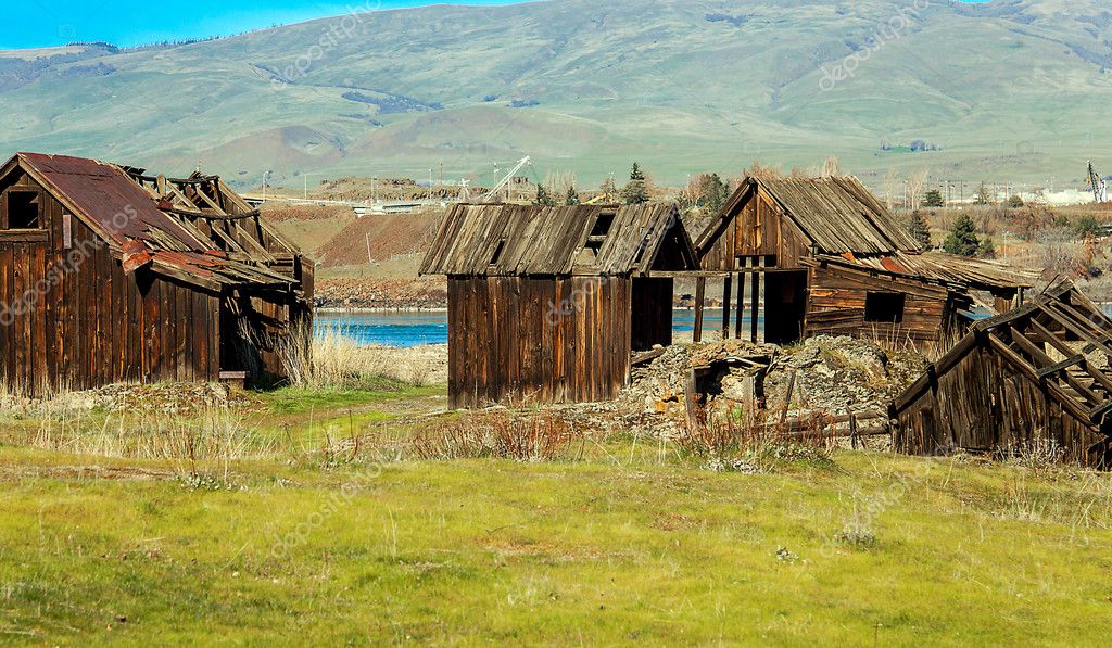 Abandoned Indian settlement in The Dalles Oregon Stock Photo by ...