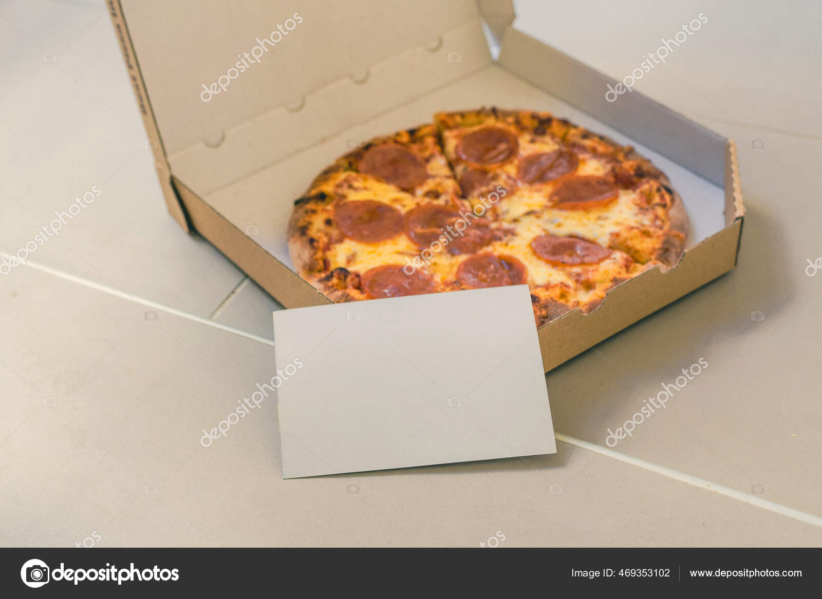 Open Pizza Box With Pizza