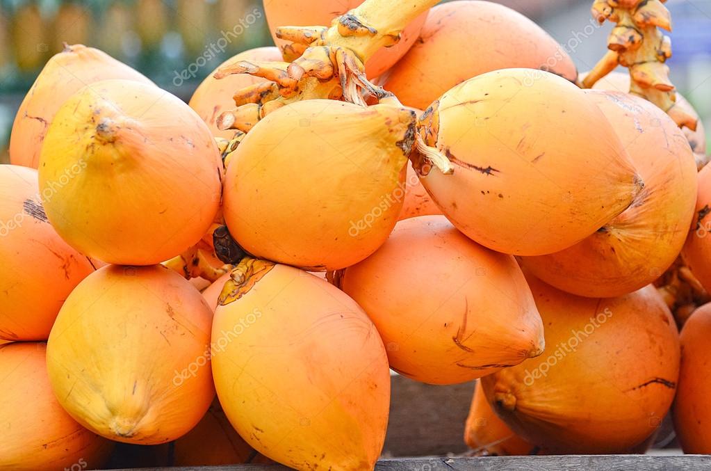 King Coconuts Display For Sell On Small Street In Malwana, Sri Lanka ...