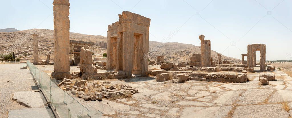 Fabulosa vista de las ruinas del palacio de Hadish (el palacio de ...