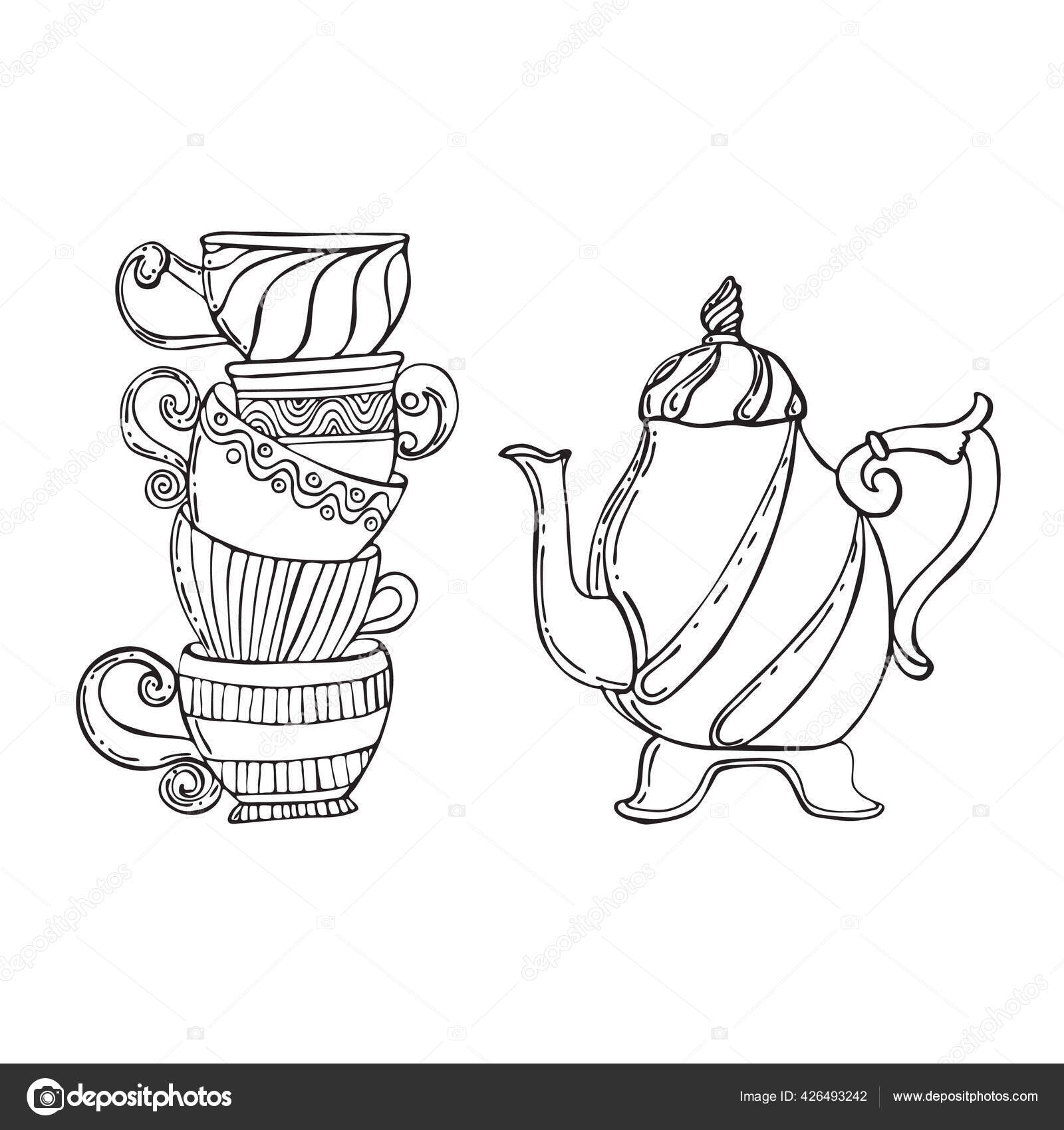 Alice In Wonderland Teapot Drawing