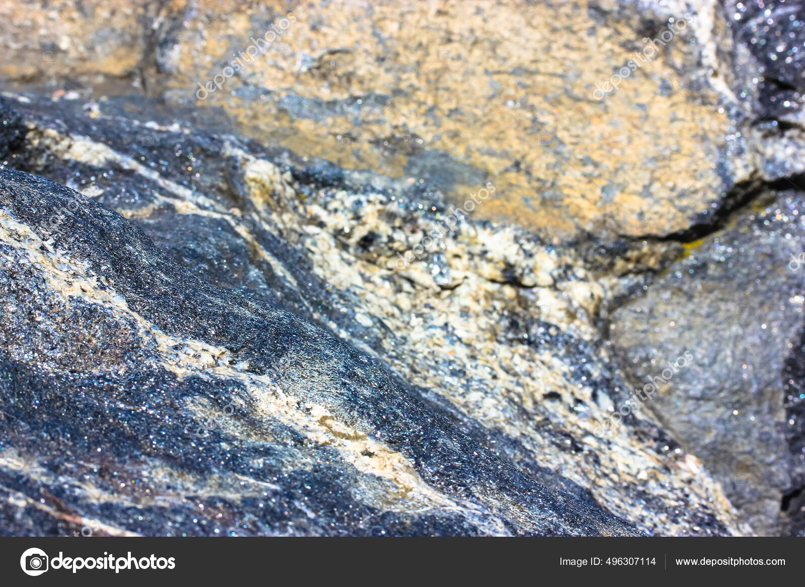 Granite Stone Texture Close Intrusive Rocks Background Large Untreated ...