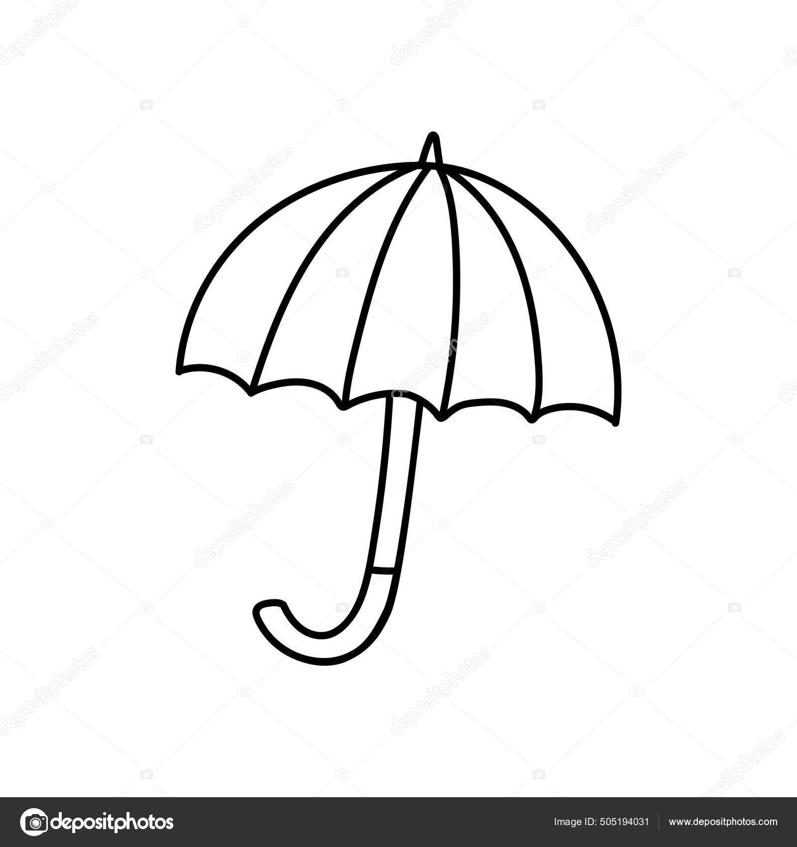 Umbrella Black And White Clipart